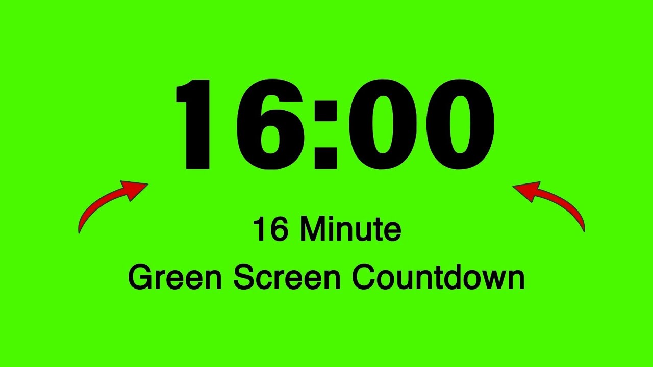 16 minute timer green screen - YouTube