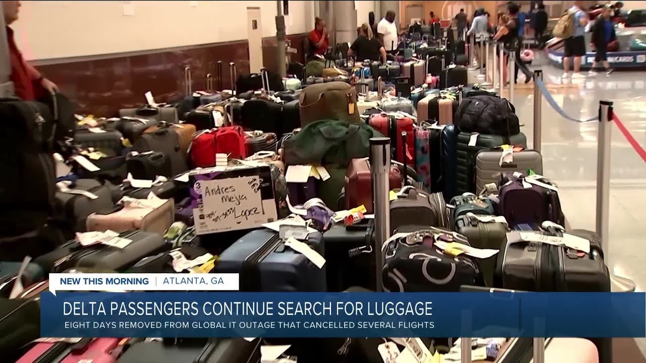 Delta passengers continue searching for luggage - YouTube