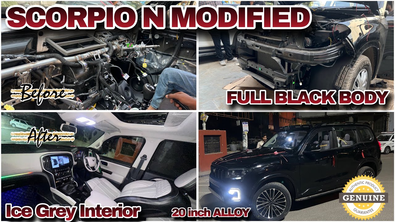 SCORPIO N INTERIOR MODIFIED🔥 FULL BLACK BODY MAFIA LOOK🔥 # ...