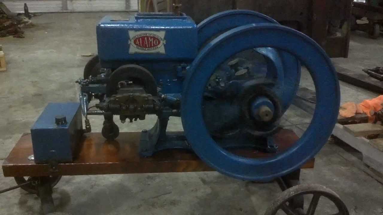 1 1/2 HP Alamo hit miss gas engine HD - YouTube