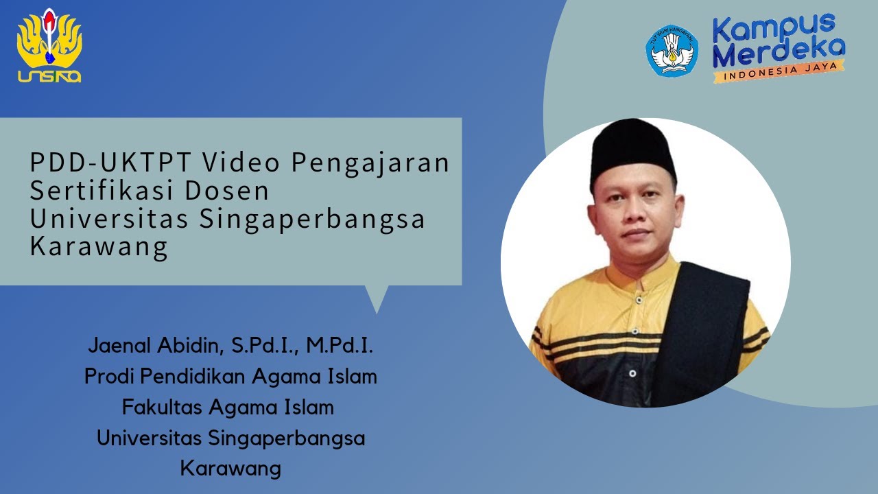 PDD-UKTPT Video Pengajaran-Jaenal Abidin-Universitas Singaperbangsa Karawang - YouTube