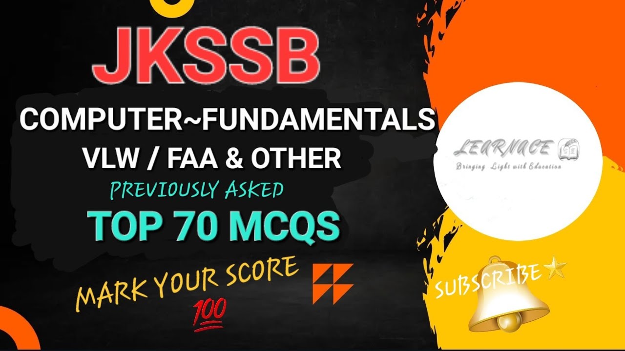 ||COMPUTER FUNDAMENTALS MCQS SERIES |VIW AND OTHER|ALL JKSSB Exams ...