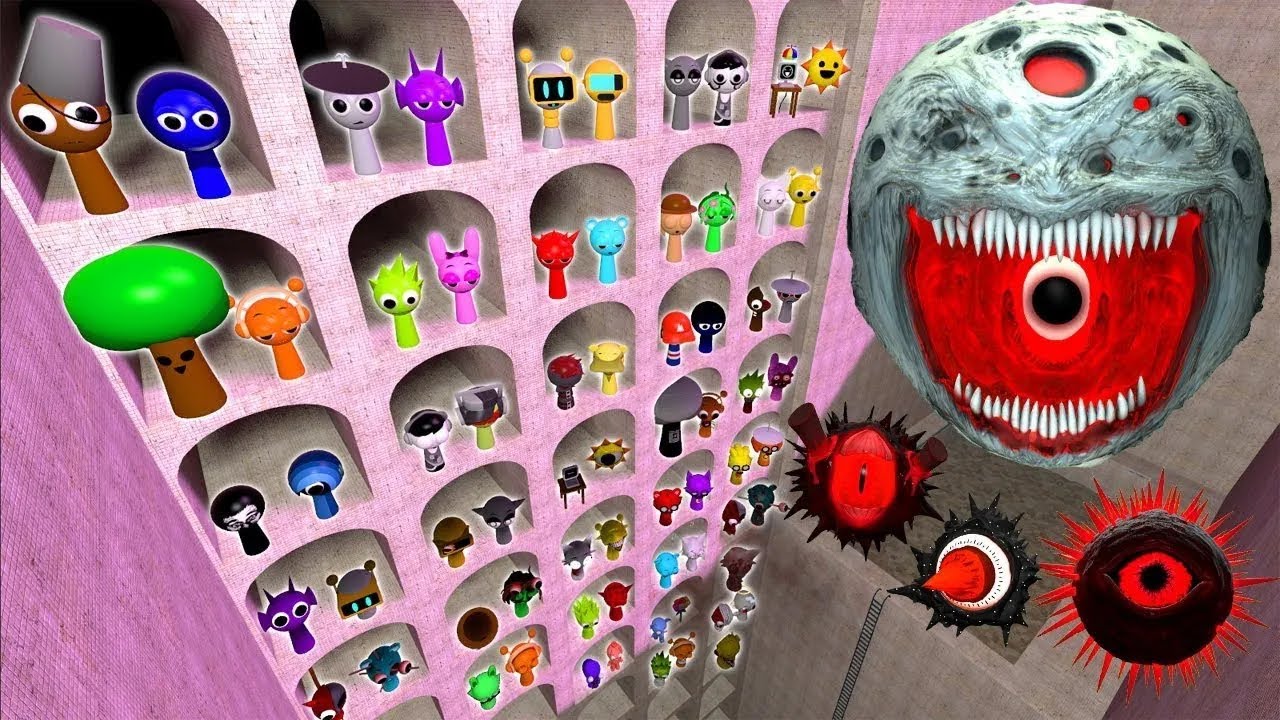 DESTROY MR SUN MOON TREE FUN COMPUTER EVOLUTION ALL SPRUNKI FAMILY SONG ...
