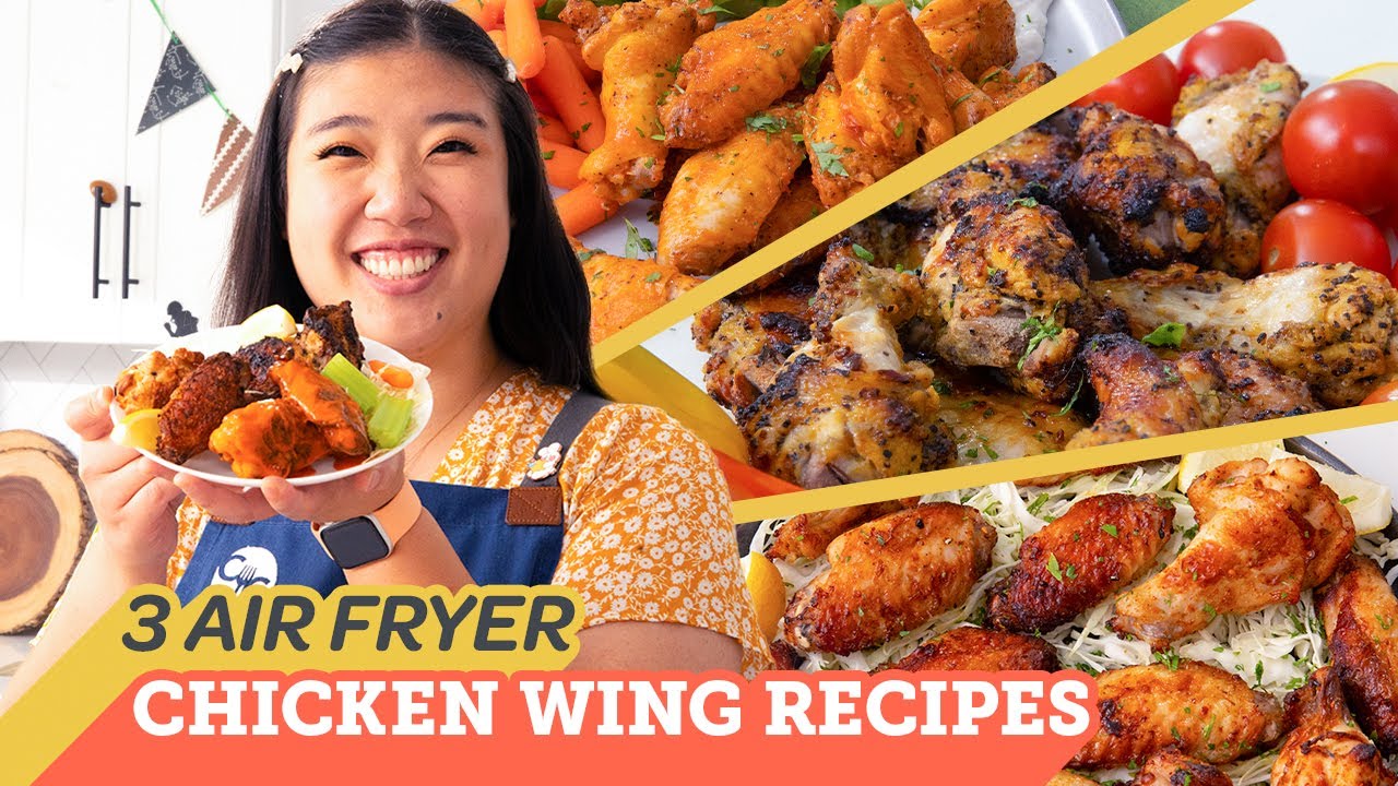 Air Fryer Chicken Wings (Buffalo, Lemon Pepper & Teba Shio)| Cooking ...