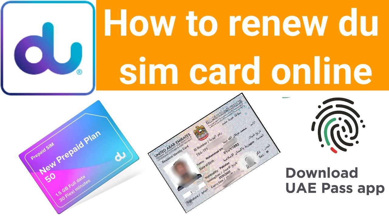 How to renew du sim card/du sim card Kaise register Karen online - YouTube