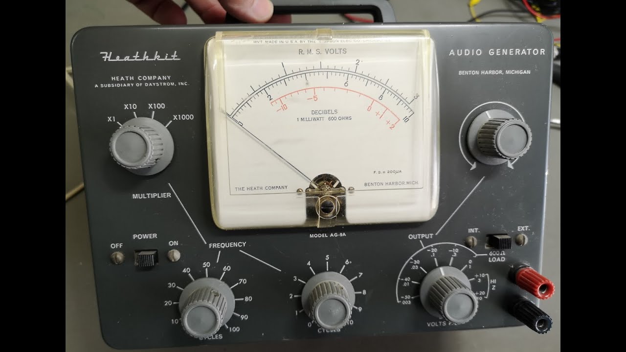 Heathkit audio generator model AG-9A test teardown - YouTube