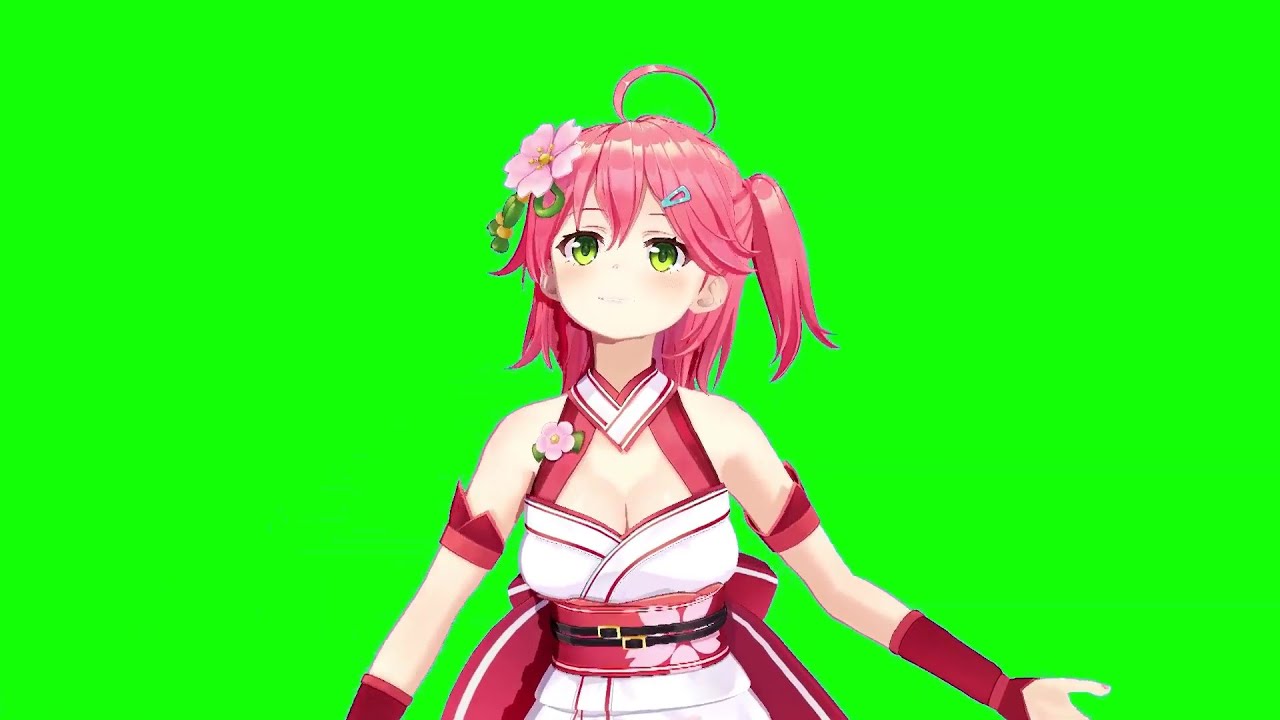 Sakura Miko Greenscreen【MMD Hololive】 - YouTube