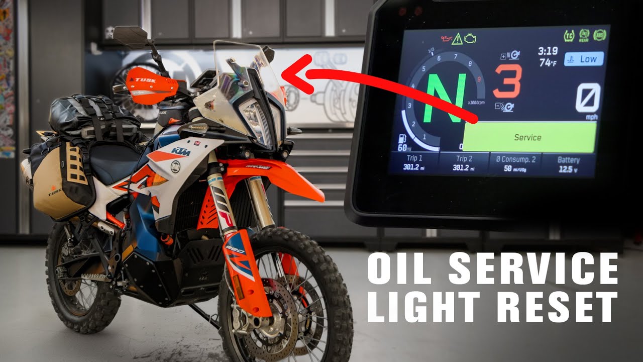 How To Reset The Oil Service Light On A KTM 890 Adventure Bike - YouTube