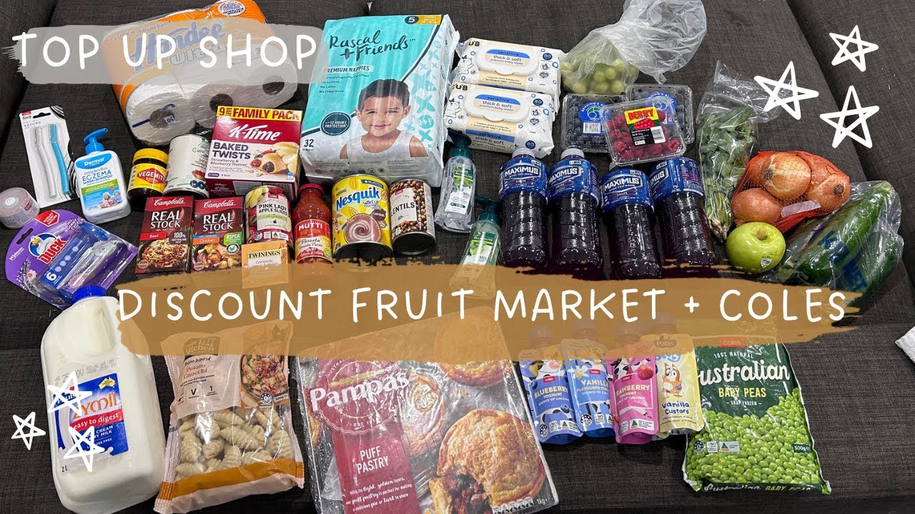 GROCERY HAUL | MID WEEK TOP UP SHOP | FRUIT MARKET + COLES - YouTube