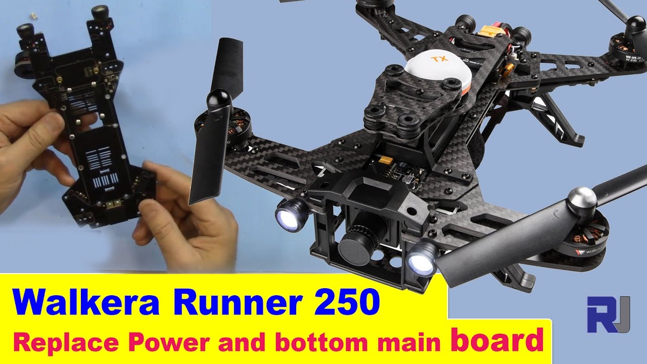 Replacing Walkera Runner 250 Power board, bottom main board - YouTube