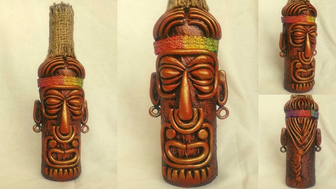 DIY Bottle Art / African Art on Bottle - YouTube
