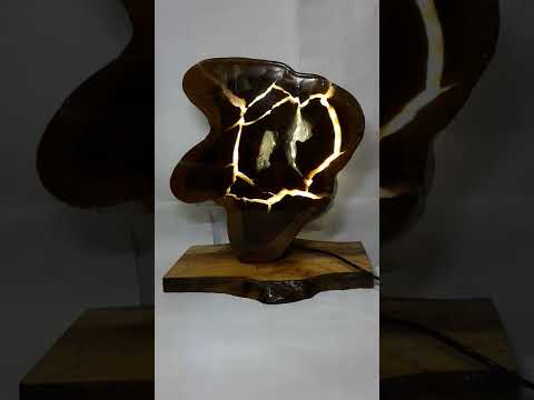 Lampu hias Kayu Jati mix Epoxy Resin - YouTube