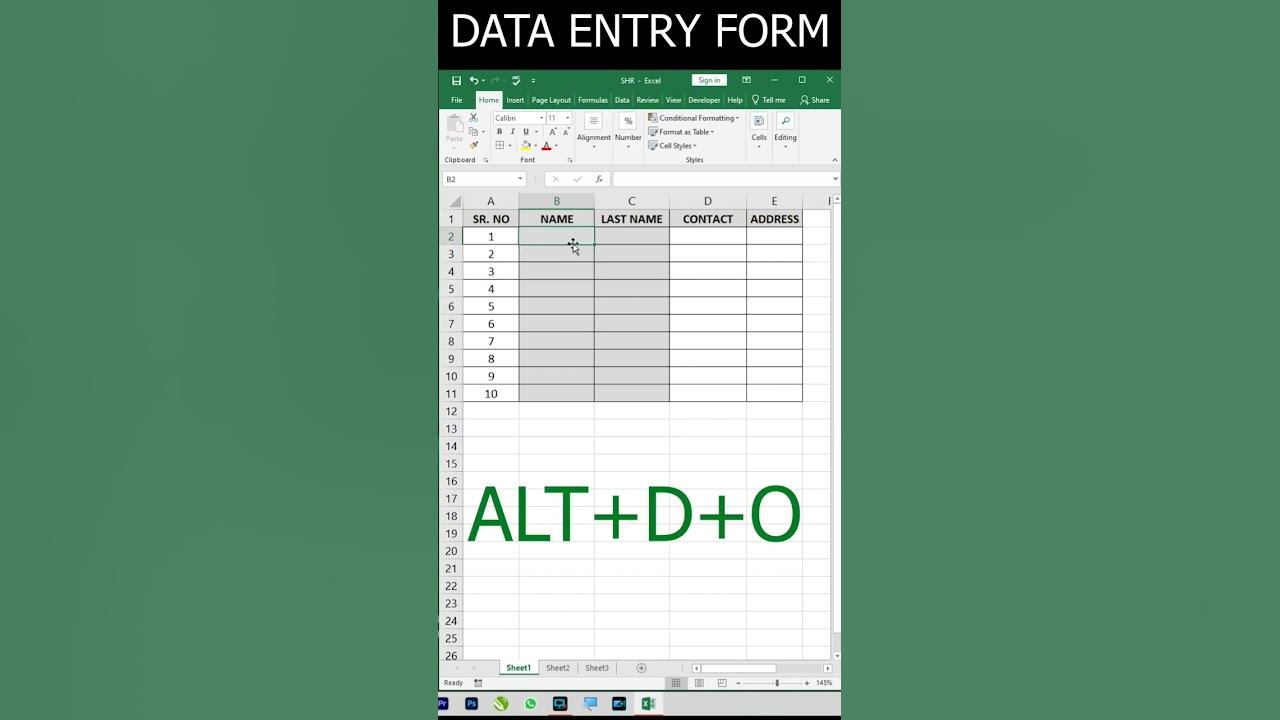 Data Entry Form Create In Excel Automatically Data Entry Excel Excelhacks Excelformula