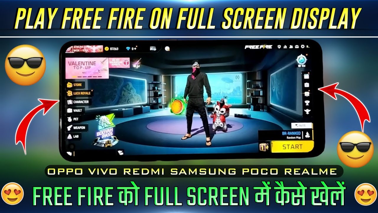 FREE FIRE FULL SCREEN SETTING।HOW TO PLAY FREE FIRE IN FULL SCREEN।FULL ...