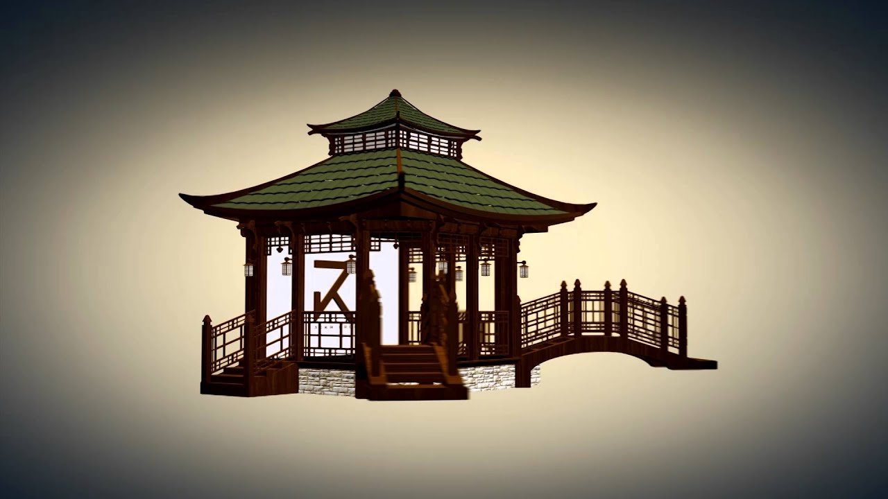 3D Chinese Veranda - YouTube