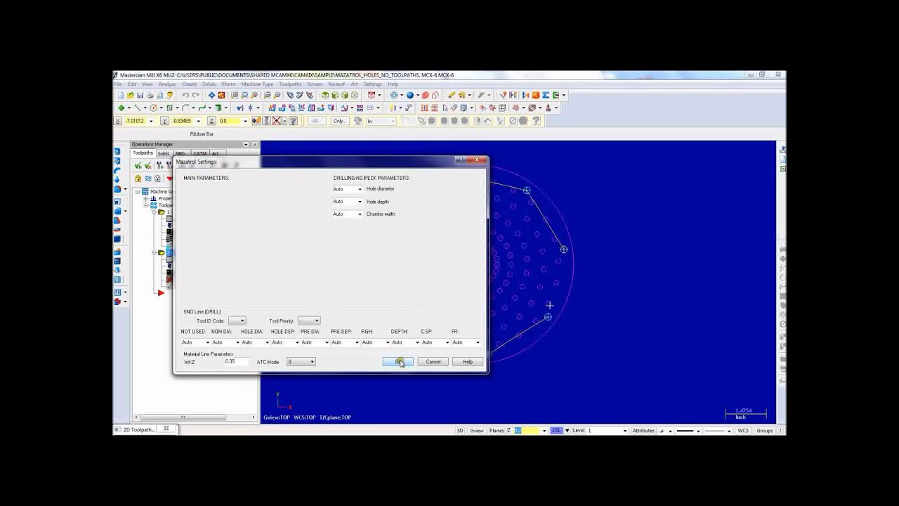 Mazatrol Simple 2D Drilling - YouTube