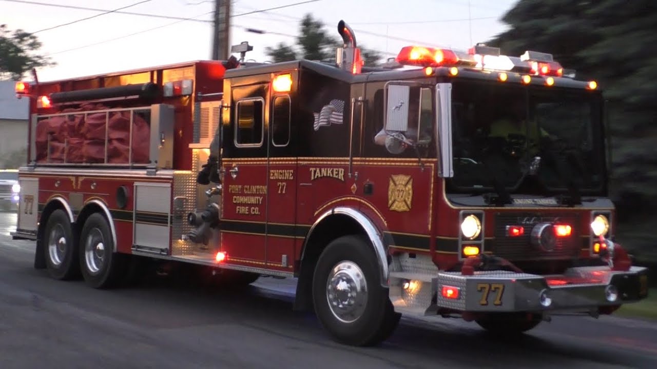 Port Clinton Fire Company Engine Tanker 77 Responding X2 6/5/20 - YouTube