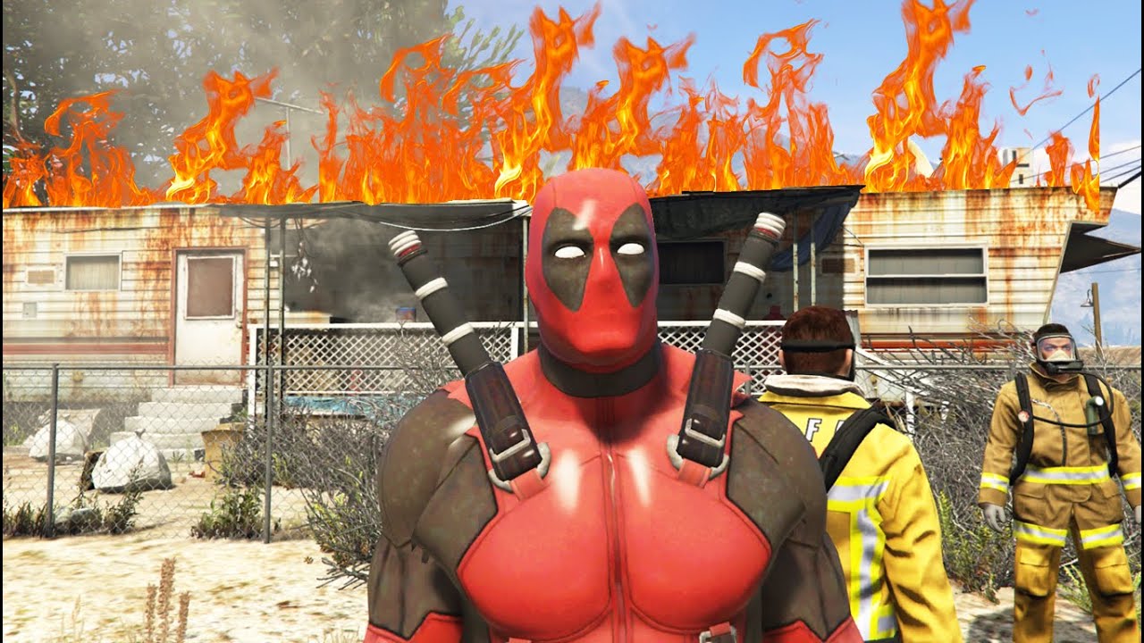 DEADPOOL SETS TREVOR'S TRAILER ON FIRE! (GTA 5 Mods Funny Moments ...
