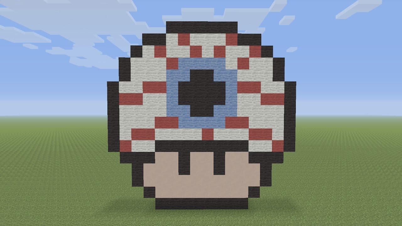 Minecraft Pixel Art - Eyeball Mushroom Head - YouTube