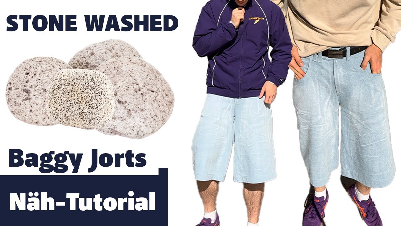 Baggy Jorts nähen & stone washen | Nähanleitung für Y2k Jorts und DIY ...