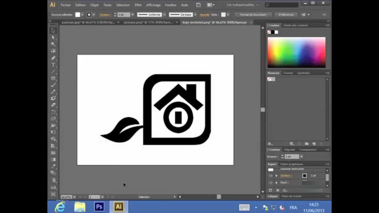 Tuto Adobe Illustrator 1-1/ Découvrir l'espace de travail - YouTube