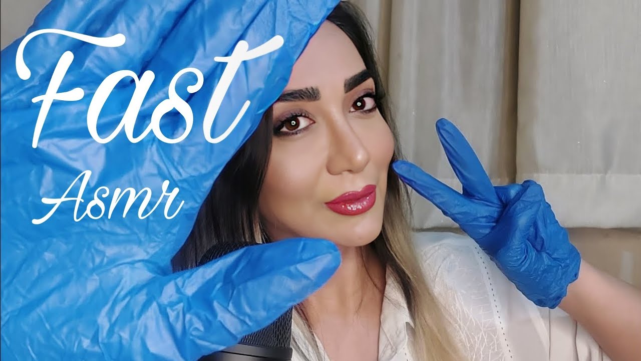 ASMR fast and aggressive with blue gloves - YouTube