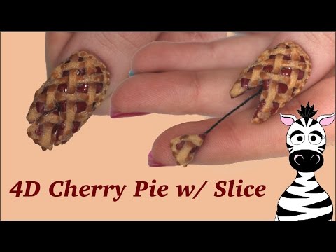 4D Cherry Pie w/ a Removeable Slice Acrylic Nail Art Tutorial - YouTube