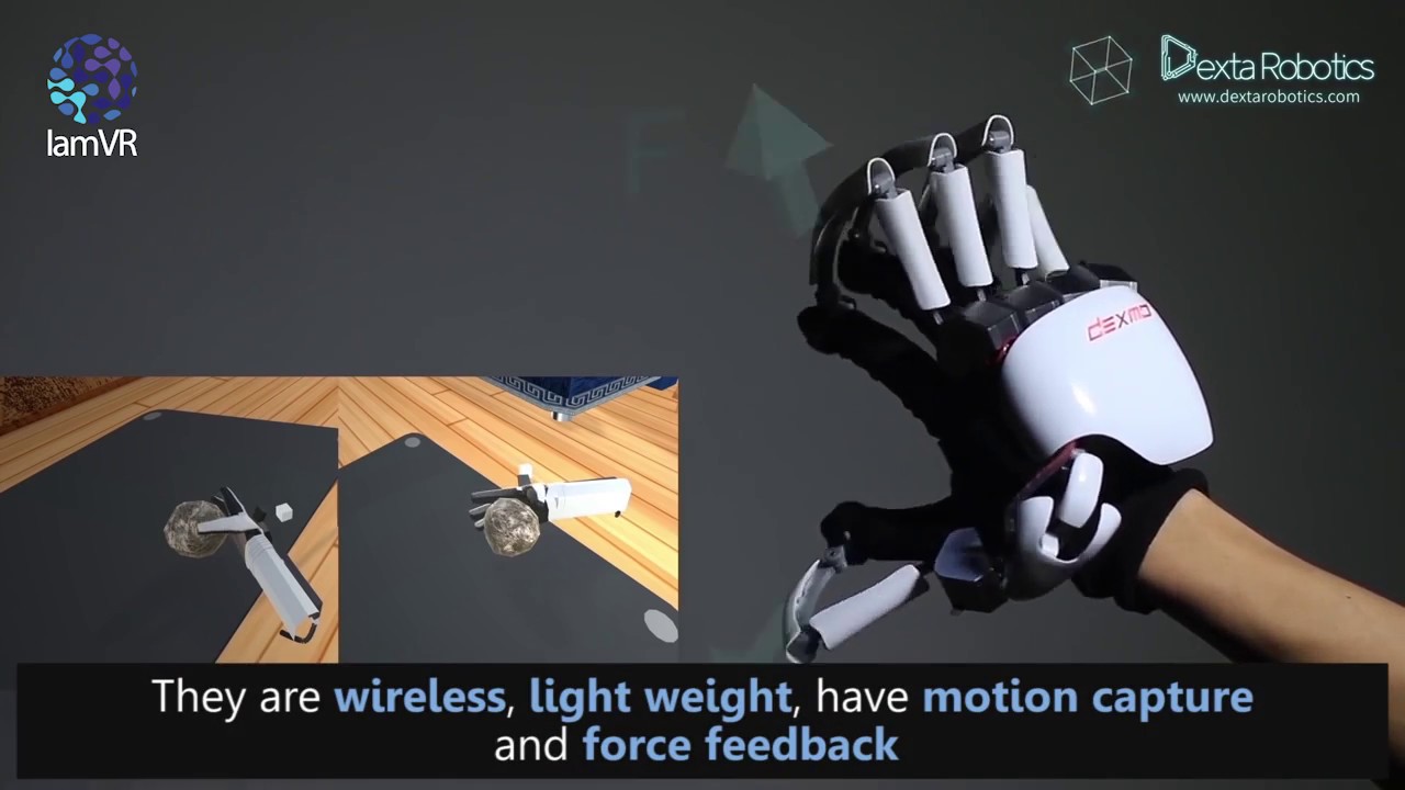 Crazy Dexmo Exoskeleton with Incredible Control in VR - YouTube