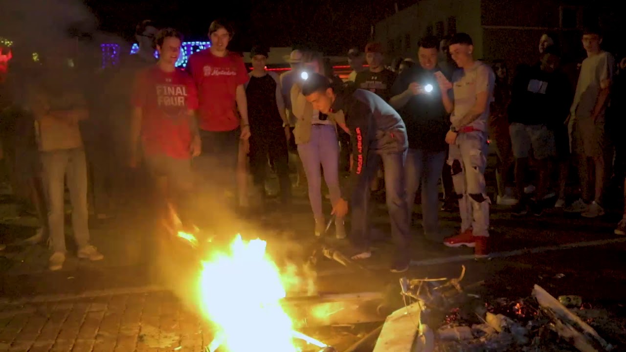 Texas Tech Riot Playing with Burning Lime Scooters - YouTube