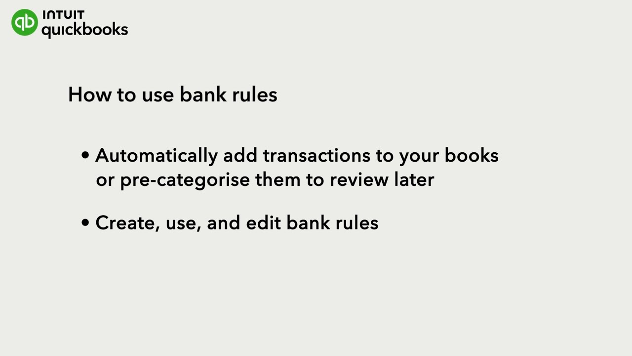 How to use bank rules - YouTube