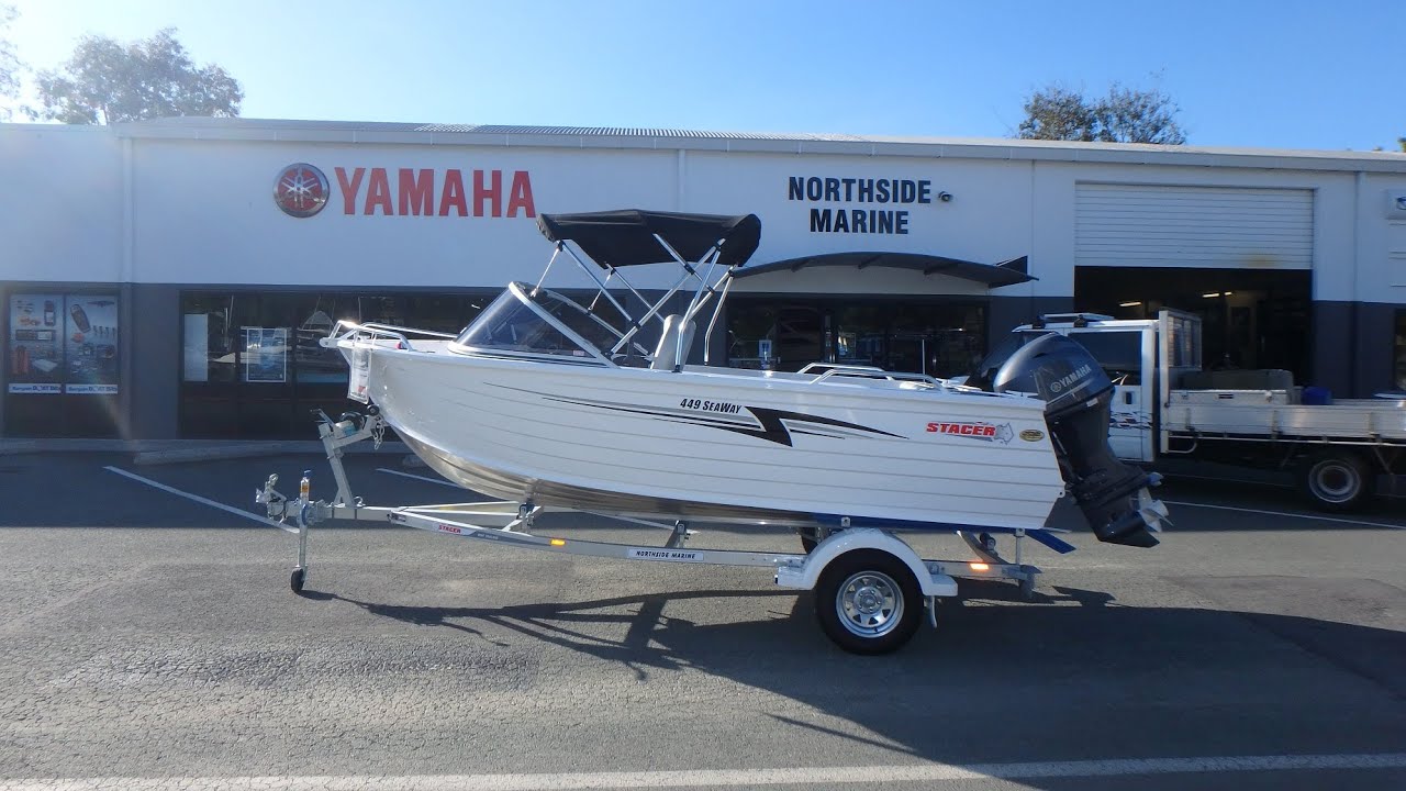 2016 Stacer 449 Seaway (WHITE) - For Sale at Northside Marine - YouTube