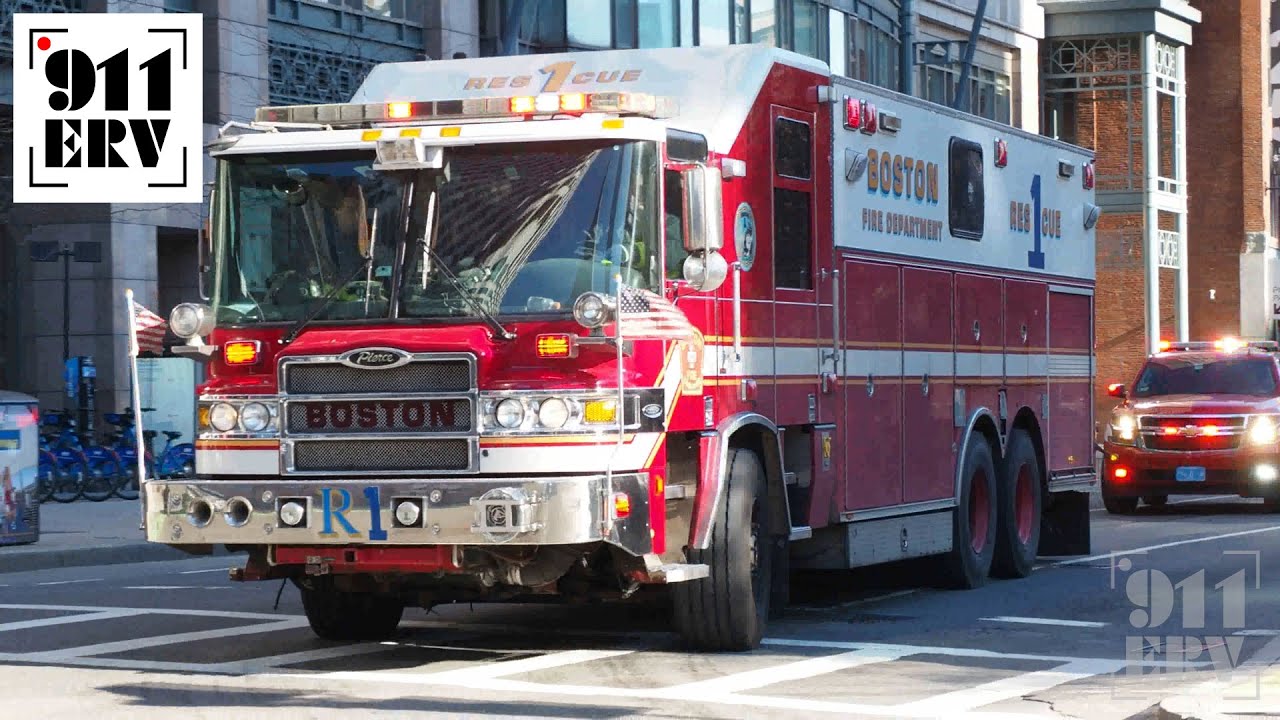 Boston Fire Rescue 1 Spare and C6 Responding - YouTube