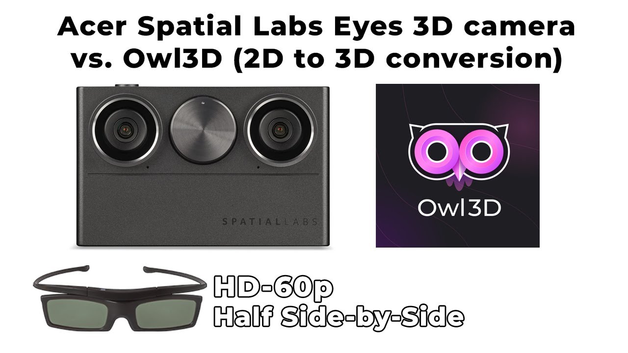 Acer Spatial Labs Eyes 3D camera vs. Owl3D [3-D Half Side-by-Side, HD ...