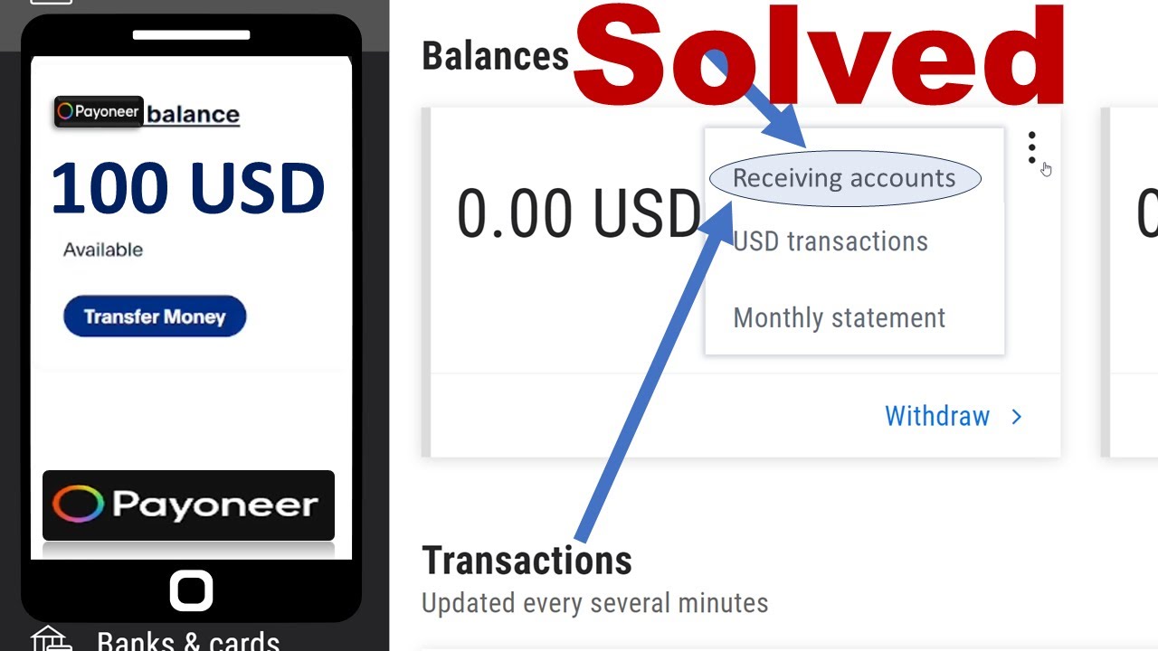 Payoneer receiving account not showing - YouTube