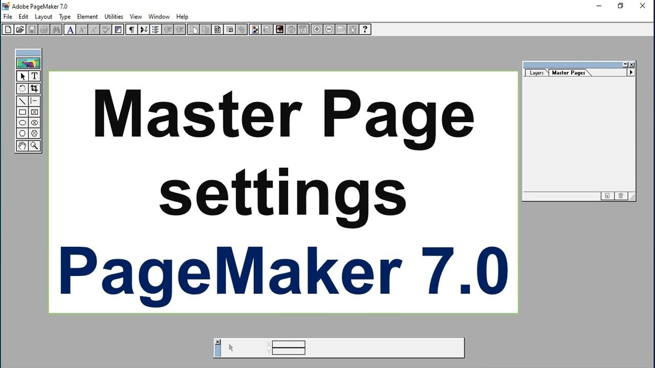 PageMaker 7.0 || Master Page Settings - YouTube