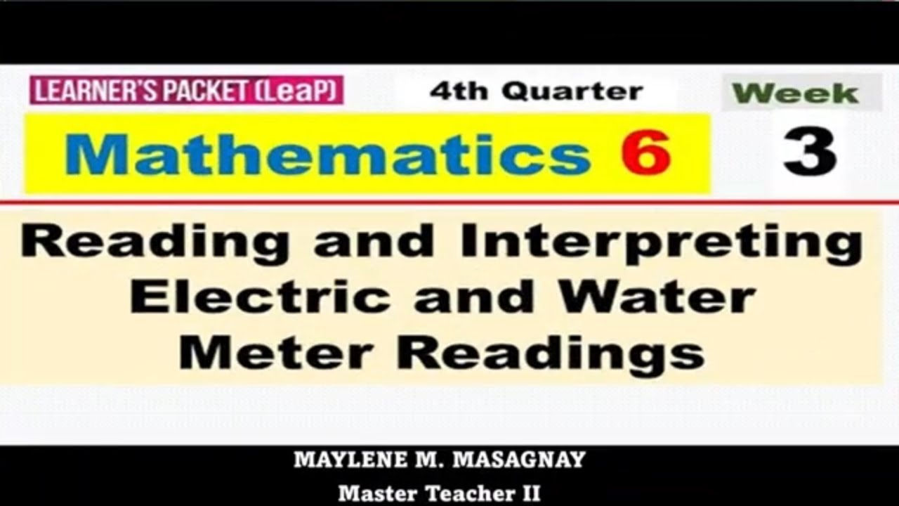 MATHEMATICS GRADE 6 | ELECTRIC AND WATER METER READING | - YouTube