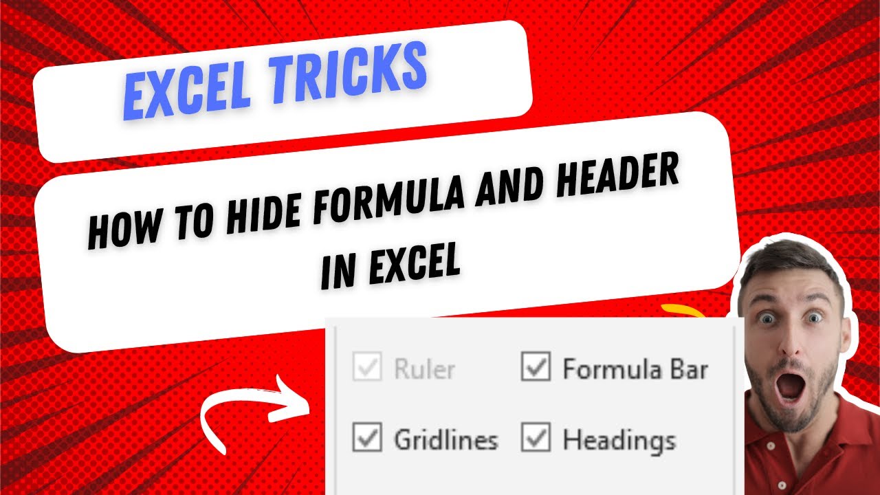 How to hide formula bar and column header in excel - YouTube