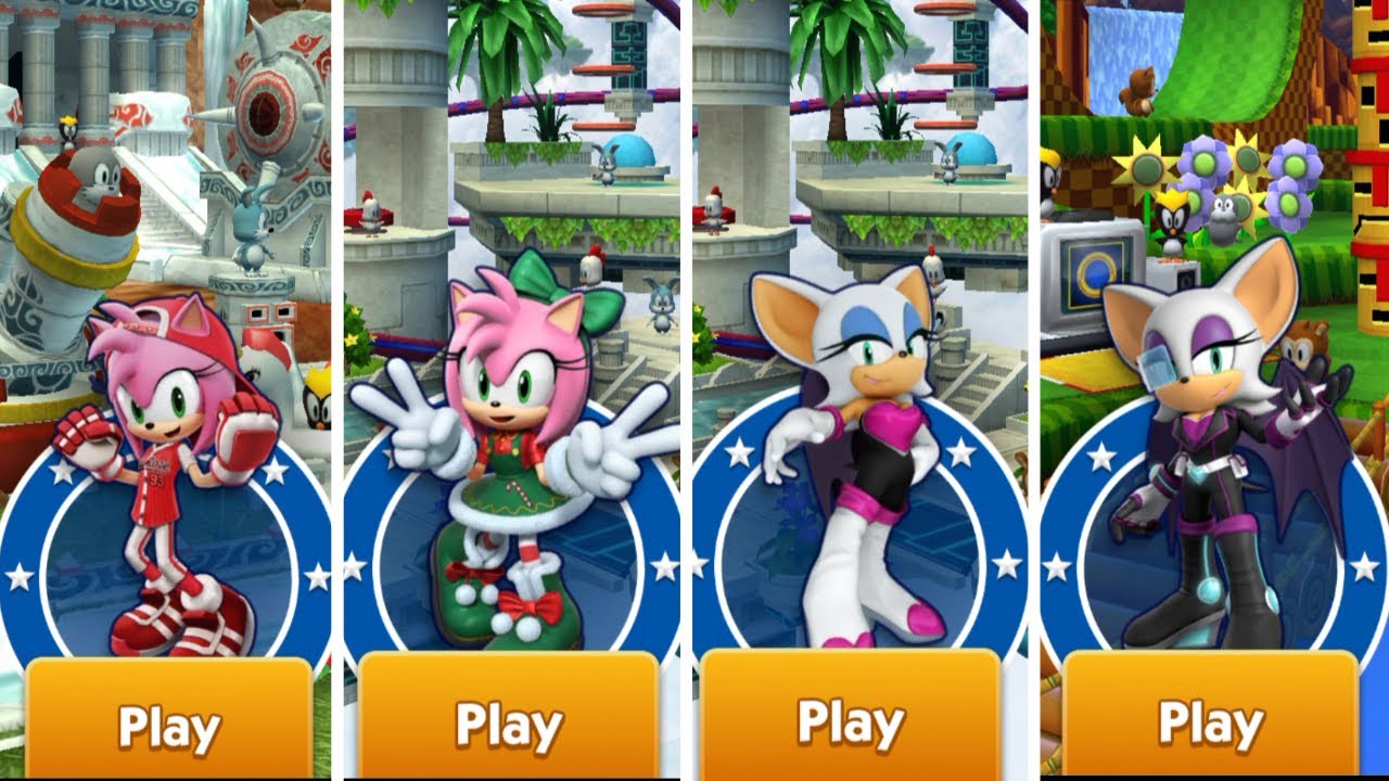 All Star Amy VS Elite agent Rouge VS Jingle Belle Amy VS Rouge I Sonic ...