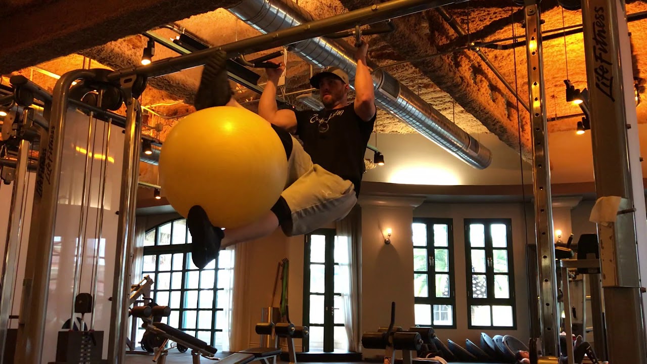 Hanging Stability Ball Rotations - YouTube