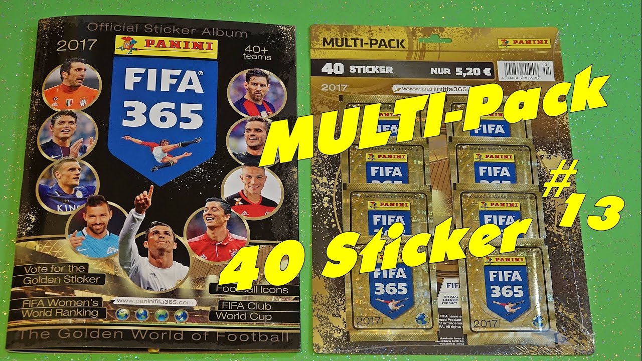 Panini FIFA 365 MULTIPACK 2017 new 40 Sticker Stickeralbum Lucky Bag ...
