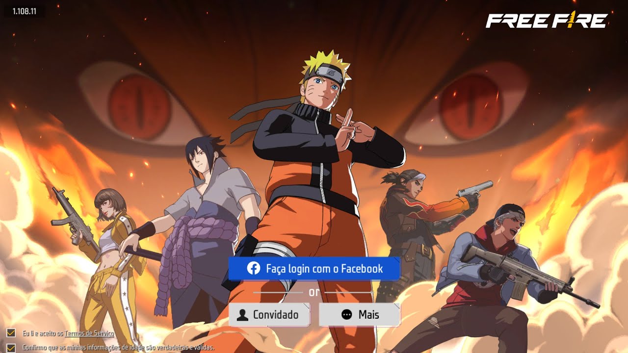 🔥 DOMINGOU JOGANDO COM A SKIN DO XARUTO🔥 FREE FIRE AO VIVO 🔴 - YouTube