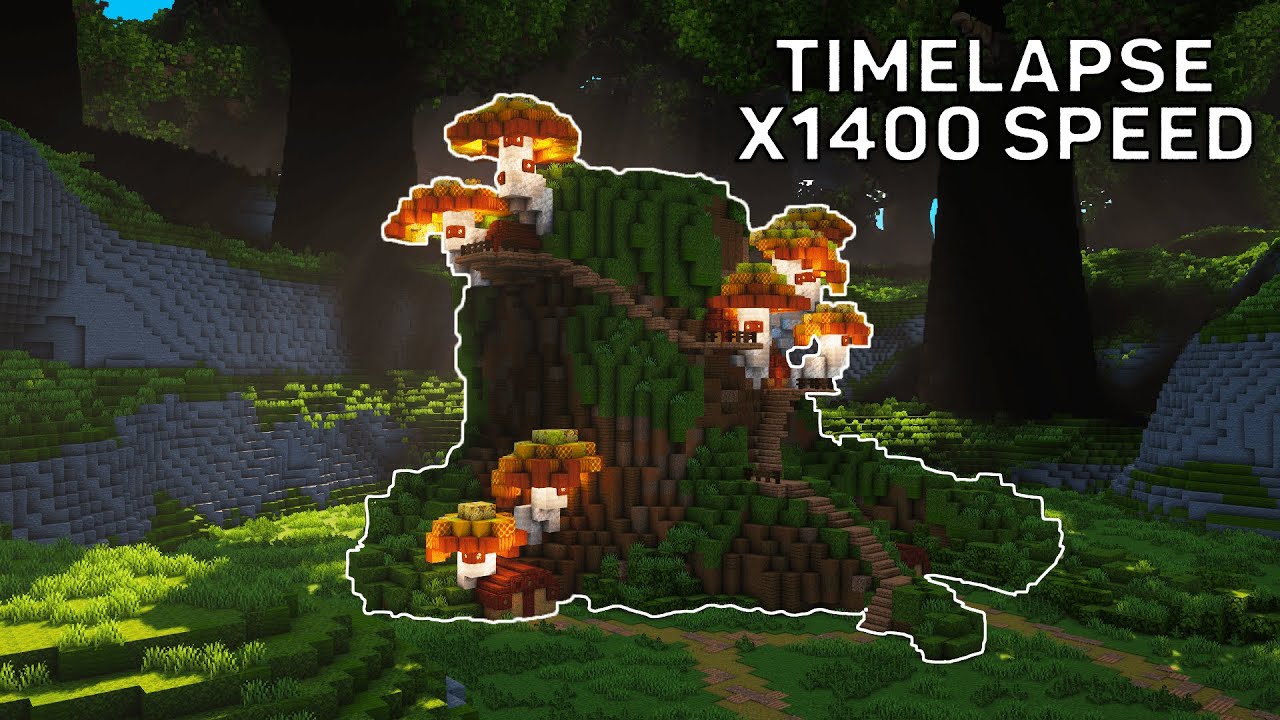 MINECRAFT TREE STUMP MUSHROOM VILLAGE | TIMELAPSE - YouTube