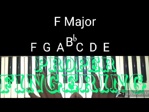 F major scale proper fingering - YouTube