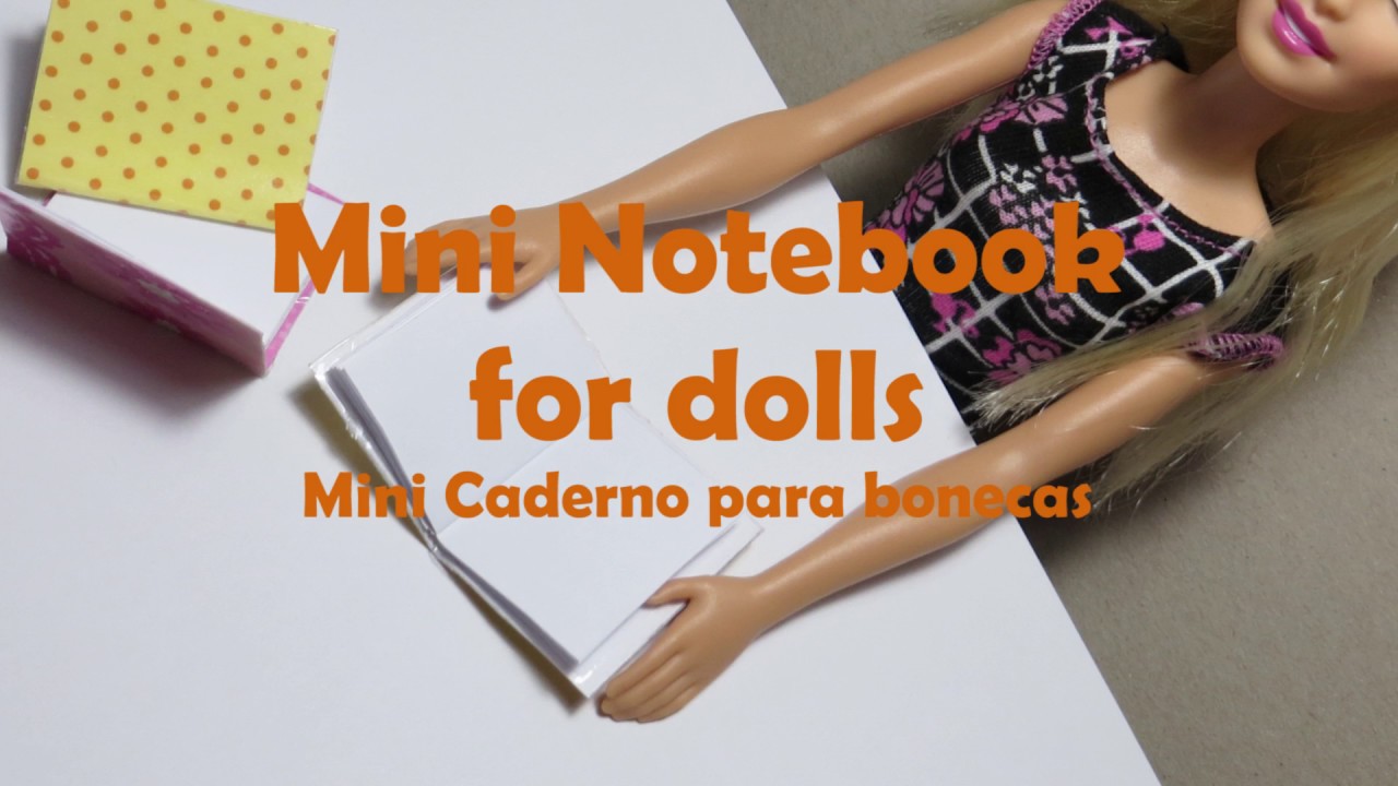 DIY Mini Notebook for dolls | Mini Caderno para bonecas - YouTube