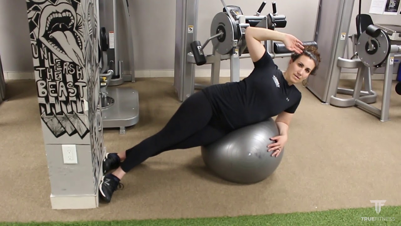 Stability Ball Side Crunch - YouTube
