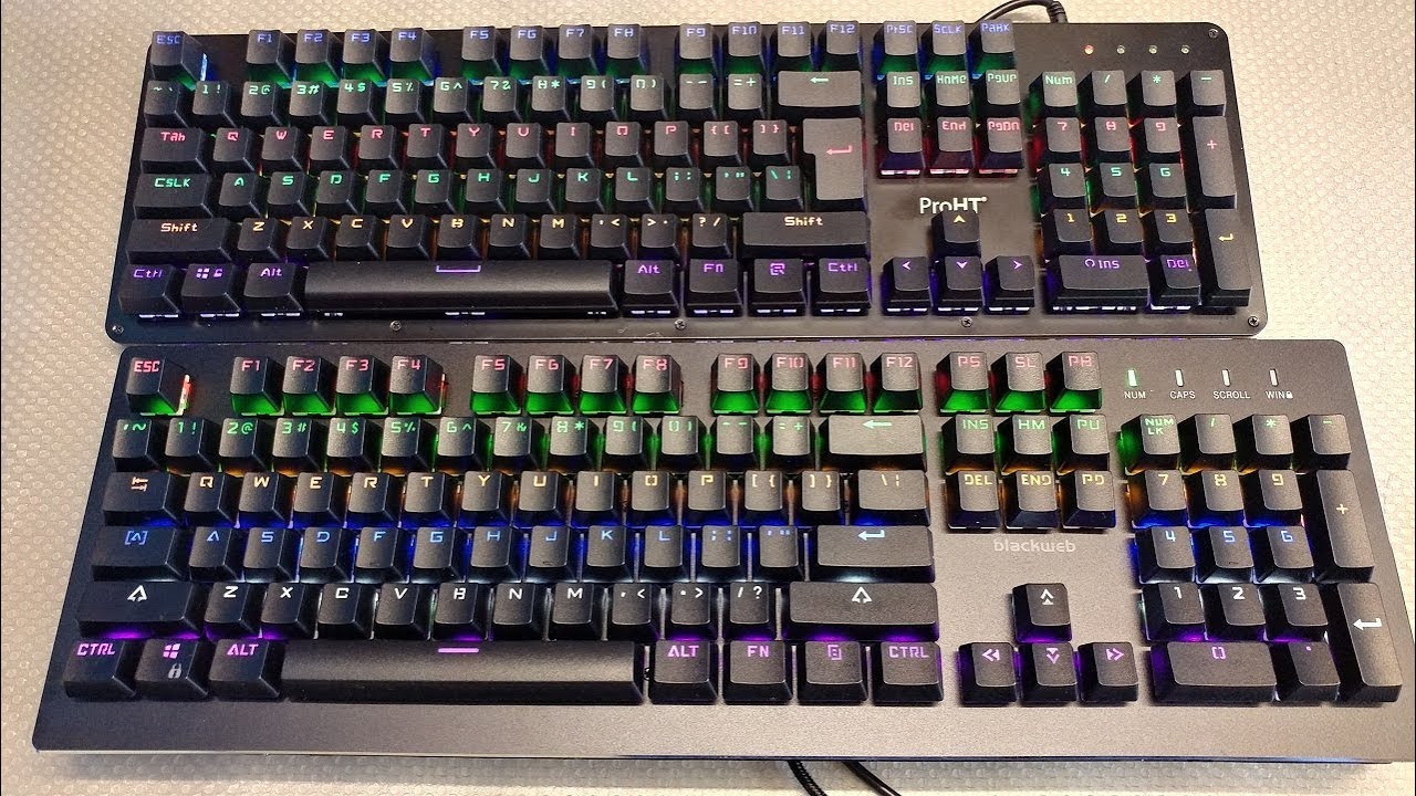 BlackWeb vs ProHT Mechanical Keyboards Comparison - YouTube