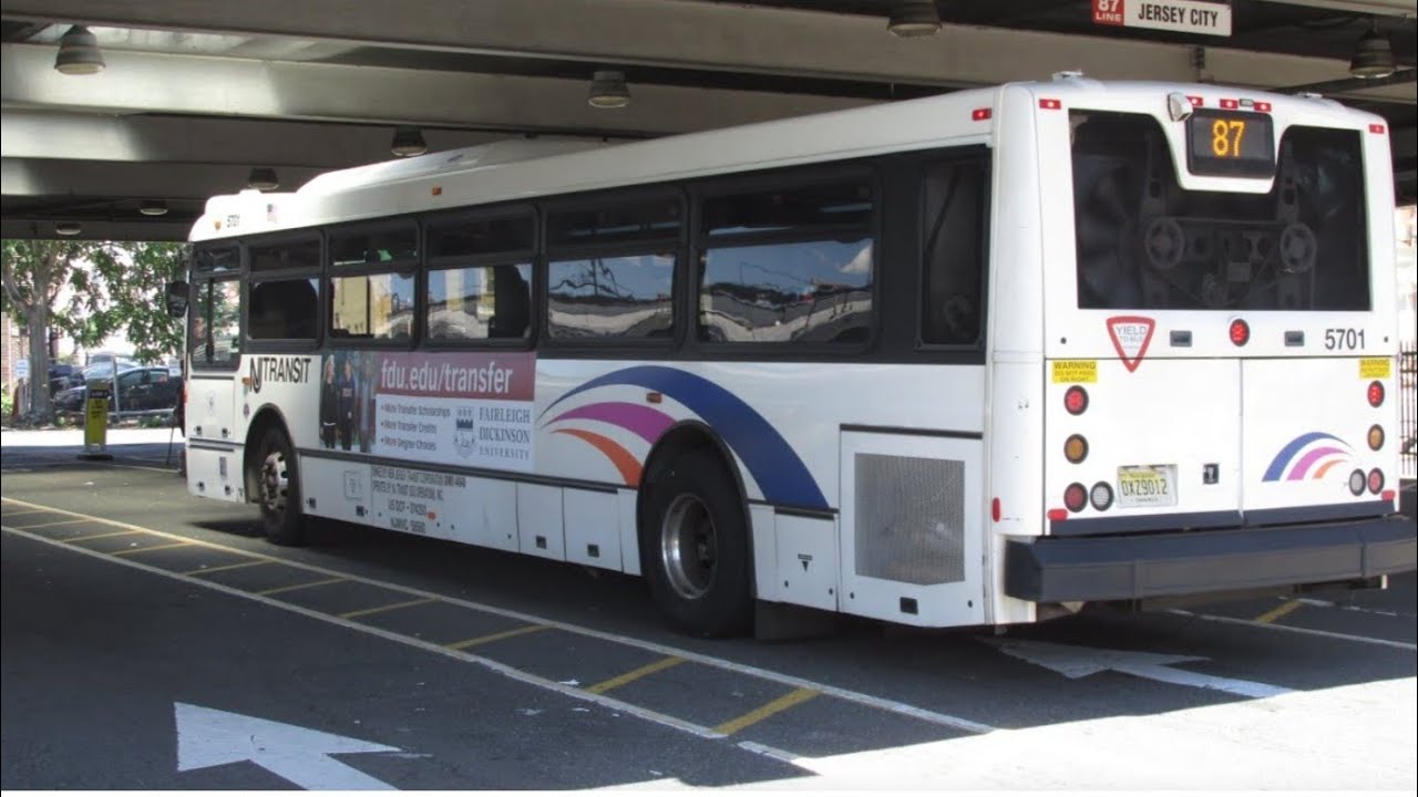 NJT Route 87 - Hoboken-PATH Via Journal Square #5701 - YouTube