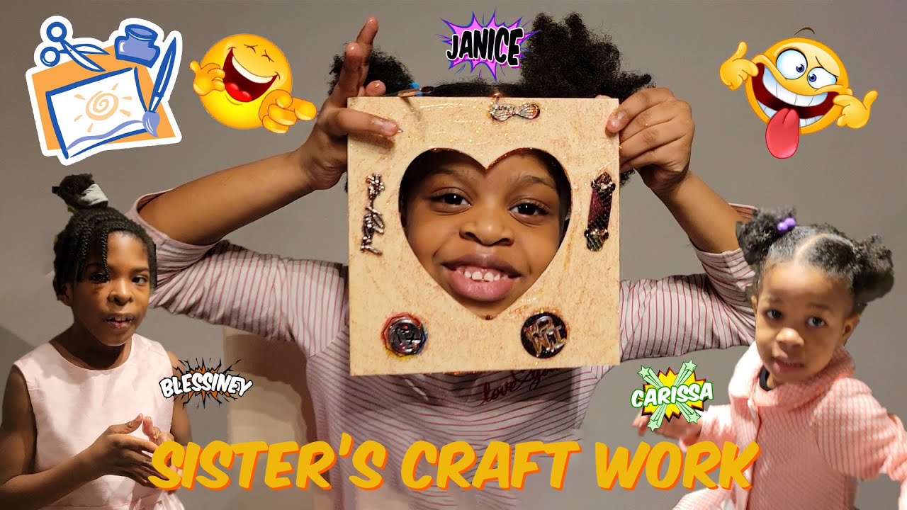 THE SISTERS CRAFT WORK USING GLITTER GLUE*HEART FRAME* - YouTube