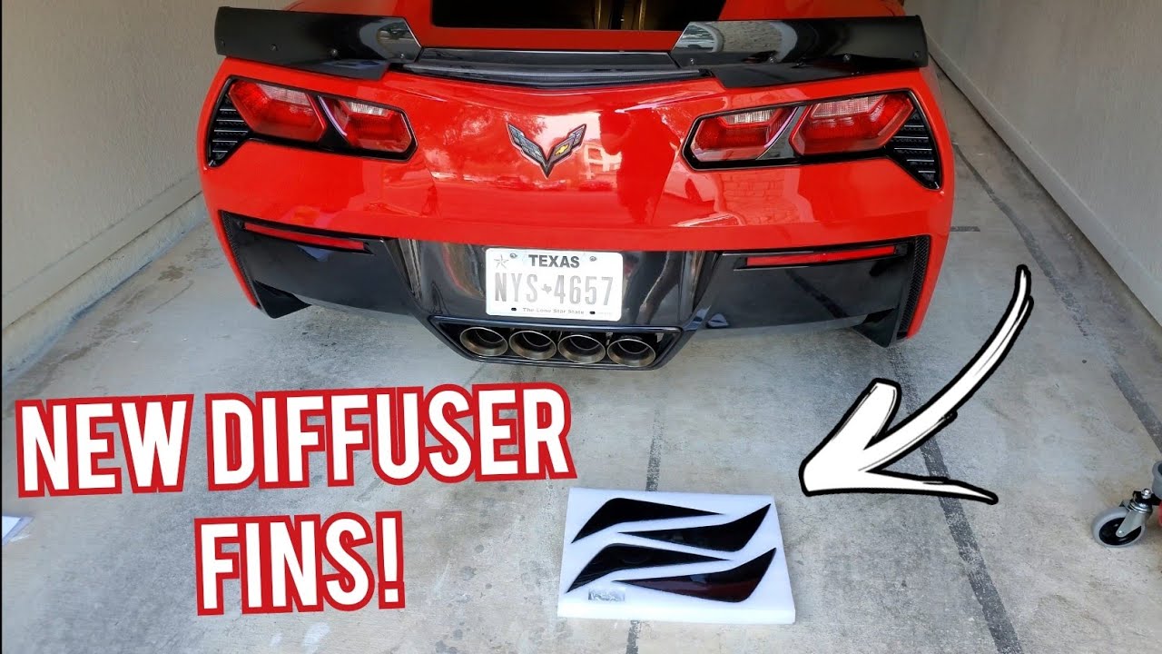 HOW TO INSTALL NEW CORVETTE C7 REAR BUMPER DIFFUSER FINS! - YouTube