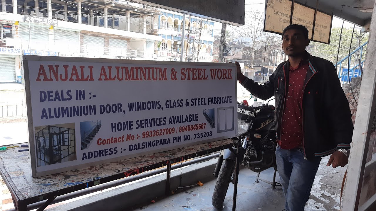 Aluminium ACP Sign Board making - YouTube